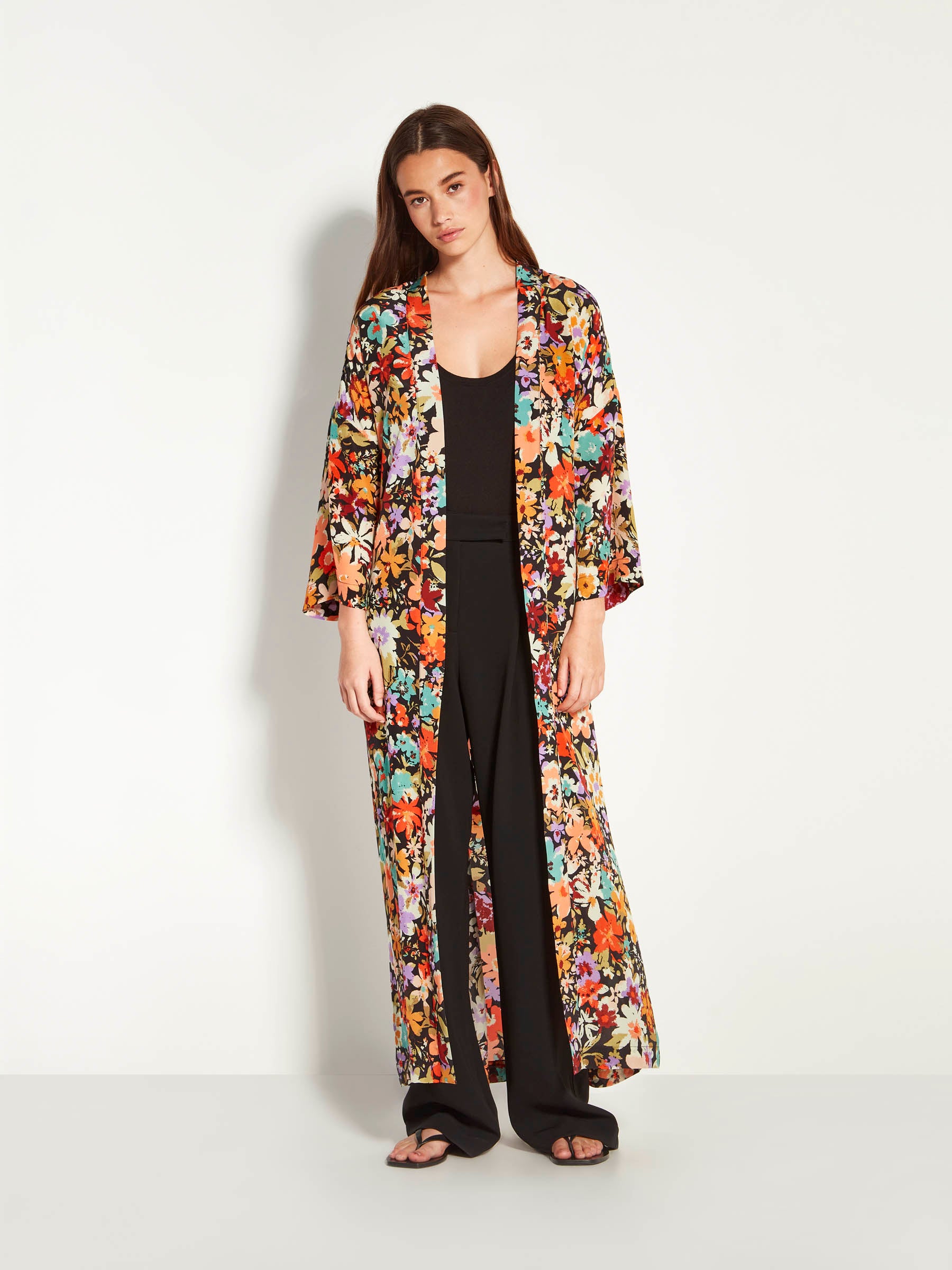Juliette Hogan - Hazel Robe Petal Parade Silk Ember | Jackets & Coats ...